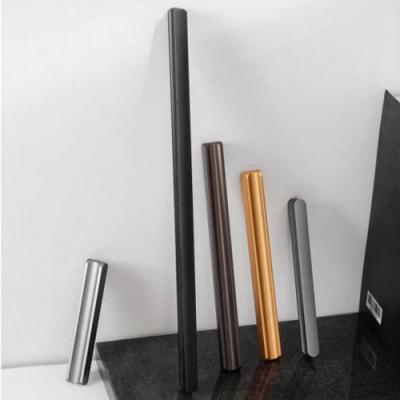 China GRH Brushed Gold Aluminum Cabinet Pull Handle 96mm No Slotting Modern Hardware for sale