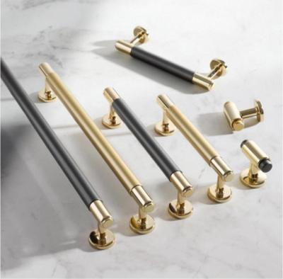 China Aluminum Knurled Gold T Bar 128mm Furniture Cabinet Door Pull Handle Modern Simple for sale