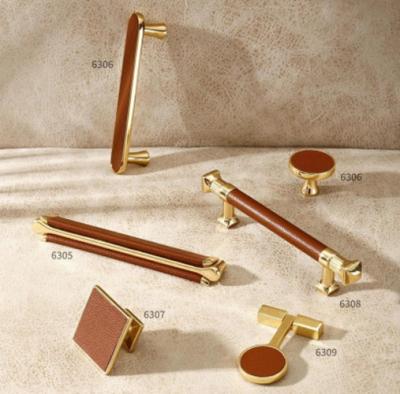 China Gold Nordic Brass Pull Handles for Kitchen Cabinets Wardrobe Drawers 128mm 177.8mm for sale