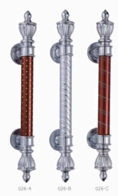 China Knurling Aluminum Cabinet Drawer Handle with Plastic Feet 128mm Hole Center for sale
