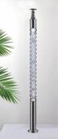 China Luxurious Prefinished Crystal Pillar Balustrade Acrylic Baluster Staircase Handrail 900mm Height for sale