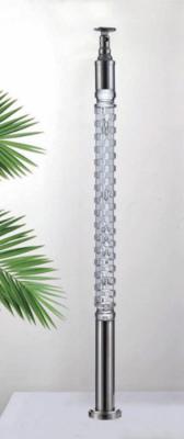 China Luxurious Prefinished Crystal Pillar Balustrade Acrylic Baluster Staircase Handrail 900mm Height for sale