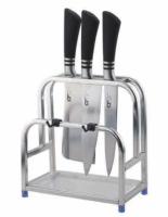China Stainless Steel Standing Kitchen Knife Holder Rack 16×12×25 cm - Multifunctional Tool Storage with Custom Sizes for sale