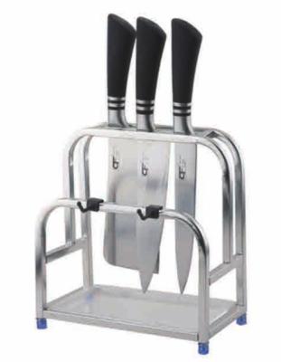 China Stainless Steel Standing Kitchen Knife Holder Rack 16×12×25 cm - Multifunctional Tool Storage with Custom Sizes for sale