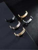China Aluminum Bathroom Clothes Hook Towel Hanger Wall Mounted 2 Pack Matte Black Satin Gold for sale