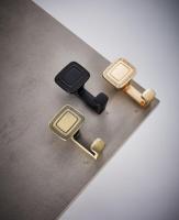 China Aluminum Bathroom Clothes Hook Towel Hanger Wall Mounted 2 Pack Matte Black Satin Gold for sale