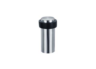 China Hollow Magnetic Door Stop Holder 75mm Height 46mm Base Diameter Satin Stainless Steel Floor Mounted for sale