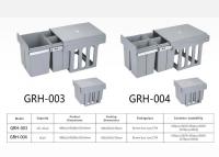 China ABS Plastic Built-In Table Kitchen Garbage Bins 15L+8L×2 Capacity 480×342×351mm Grey Blue Color for sale