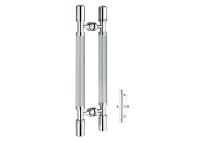 China Hollow Solid Glass Door Handles 19-38mm Diameter Stainless Steel Anti-Rust Interior Pull Handles 100-2000mm Length for sale