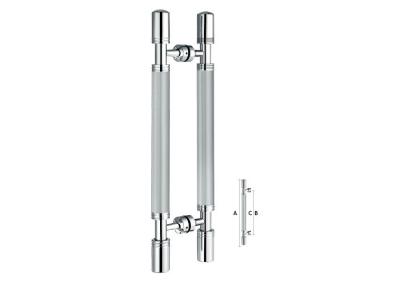 China Hollow Solid Glass Door Handles 19-38mm Diameter Stainless Steel Anti-Rust Interior Pull Handles 100-2000mm Length for sale