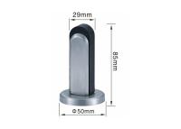 China Stainless Steel Magnetic Door Stopper 75mm Height Corrosion Resistant Floor Mount for sale