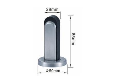 China Stainless Steel Magnetic Door Stopper 75mm Height Corrosion Resistant Floor Mount for sale