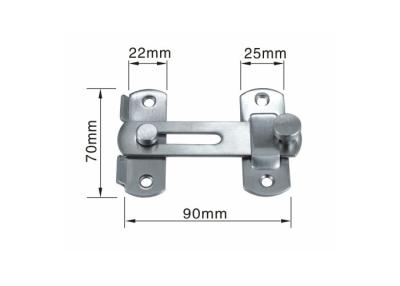China SS304 Stainless Steel Door Lock Latch 70x22mm Heavy Duty for 8-12mm Glass Doors for sale