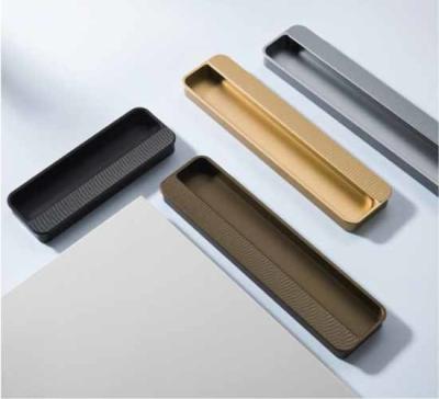 China Embedded Aluminum Hidden Concealed Drawer Pull Handle for Kitchen Cabinet 96mm for sale
