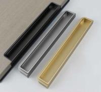 China Customized Length Aluminum Concealed Handles For Wardrobe Cabinet With Clear Look for sale