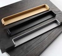 China Customized Length Aluminum Concealed Handles For Wardrobe Cabinet With Clear Look for sale