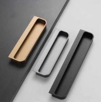 China Aluminum Invisible Concealed Handle Embedded Cabinet Door Handles Drawer Hidden Handle for sale