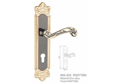 China European Zinc Alloy Door Handle 85mm Gold Plated - 125-145mm Length, 35-60mm Door Thickness for sale