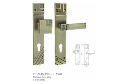 China Window System Front Door Lever Handle Set Powder Coated Surface Treantment for sale