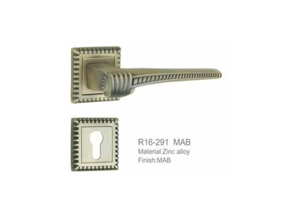 China Square Base Entry Door Lever Lock Set Brush Nickle Lever Die Casting Long Lifespan for sale