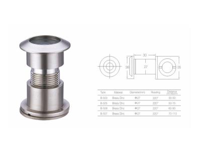 China 27mm Wooden Security Door Viewer with 200° Viewing Angle - Brass Zinc Alloy Construction for 30-110mm Doors for sale