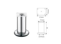 China 80mm Metal Furniture Legs Φ60xH174 with 200kg Load Capacity - Chrome Plated Iron Replacement Legs for sale