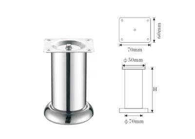 China Matte Nickel Furniture Legs 70mm x 50mm with 200kg Load Capacity - Iron & Stainless Steel Options for sale