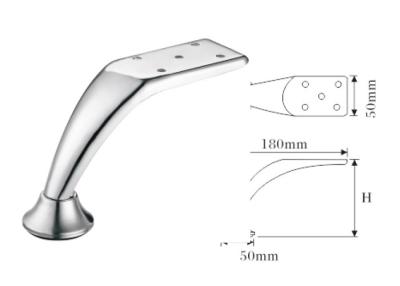 China Superior Plating Metal Furniture Legs 80-200mm Height with 200kg Load Capacity in Stainless Steel and Iron for sale