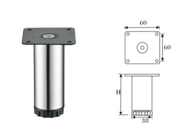 China Decorative Metal Furniture Legs with 200kg Load Capacity - Φ60mm × 174mm Chrome Plated Iron/Stainless Steel Options for sale