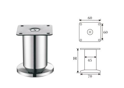 China Anti-Oxidation Modern Furniture Legs 200kg Load Capacity Iron Stainless Steel Custom Height for sale