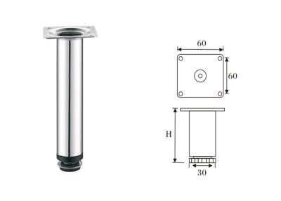 China Furniture Metal Coffee Table Legs 200 kg Load Capacity Chrome Iron Steel 60-200mm for sale
