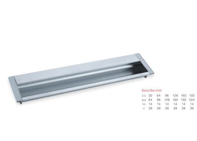 China Aluminum Alloy Wardrobe Door Handle 96mm Hole Pitch Corrosion Resistant for sale