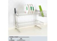 China 2-Tier Chrome Dish Drying Rack with 310mm Length and 340mm Width - Metal Kitchen Organizer with Cutlery Holder for sale