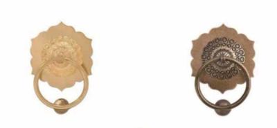 China Solid Brass Lion Head Door Knocker Antique Bronze Ring Handle Custom Size Surface Mount Pull Handle for sale