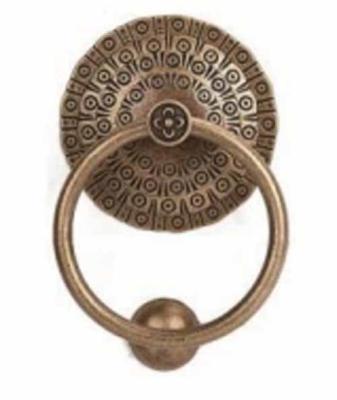 China Cabinet Connector Door Knocker Brass Polished Solid Heavy Door Hardware Bulk Quantity In Gold for sale