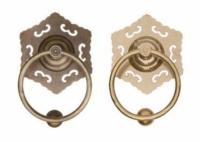 China Flower Shape Brass Door Knocker Antique Design Satin Finish Anti-theft Anti-rust Metal Door Accessories Custom Size for sale