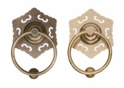China Flower Shape Brass Door Knocker Antique Design Satin Finish Anti-theft Anti-rust Metal Door Accessories Custom Size for sale