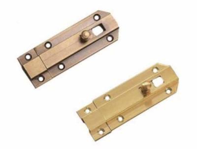 China Brass Flush Door Bolt 6 Inch Satin Finish Security Latch Lock for Internal Doors for sale