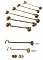 China Brass Wooden Window Fixing Hook with Windproof Support Rod 100mm for Chinese Door Accessories for sale