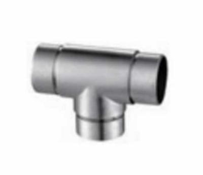 China Stainless Steel T Shape 3 Way Connector 90 Degree Tube Elbow for Handrails 19mm to 50.8mm for sale