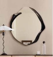 China Handmade Irregular Gold Frame Wall Mirror 4mm Thick Modern Art Deco Home Decor for sale