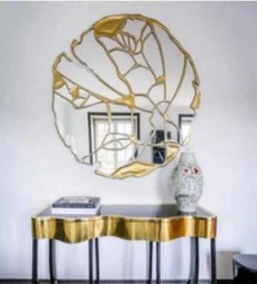 China Durable Reusable Adjustable Aluminum Mirror Convenient Irregular Shape Home and Hotel Decor for sale