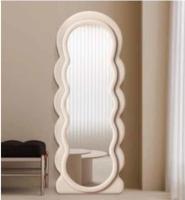 China Luxury Wavy Irregular Full Body Floor Mirror 180cm Tall Standing Wall Mirror for Living Room for sale