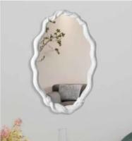China Modern Luxury Gold Irregular Wall Mirror 4mm Glass Wood Frame Decorative for Hotel Villa Bedroom for sale