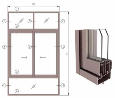 China OEM Powder Coated Aluminum Extrusion Profiles for Sliding Windows Doors 6000 Series for sale