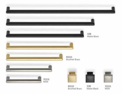China Modern Design Black Bar Pull Zinc Alloy Cabinet Handle 128mm Hole Center for Closet Storage for sale