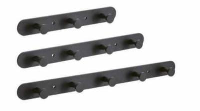 China Solid Stainless Steel 304 Clothes Hook Black Satin Row Hook for Kitchen Bathroom Hardware Accessories for sale