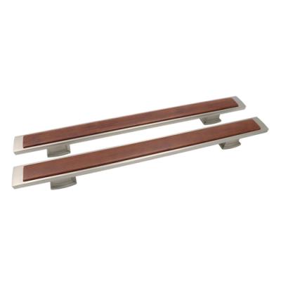 China Aluminum Pull Handles 0.5 Inch Thickness Foil Paper CPL Wrapped Modern Cabinet Door Hardware for sale