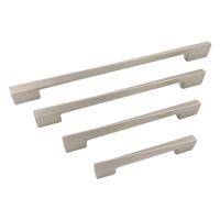 China Modern Square Solid Aluminum Cabinet Handles Matt Black Drawer Pulls 10mm to 30mm Width for sale