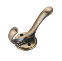 China Metal Vintage Double Towel Coat Hook Wall Mount Black Rustic Coat Hook for sale